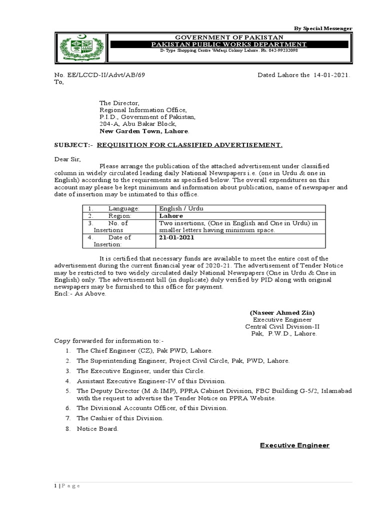 Government of Pakistan: Pakistan Public Works Department | PDF ...