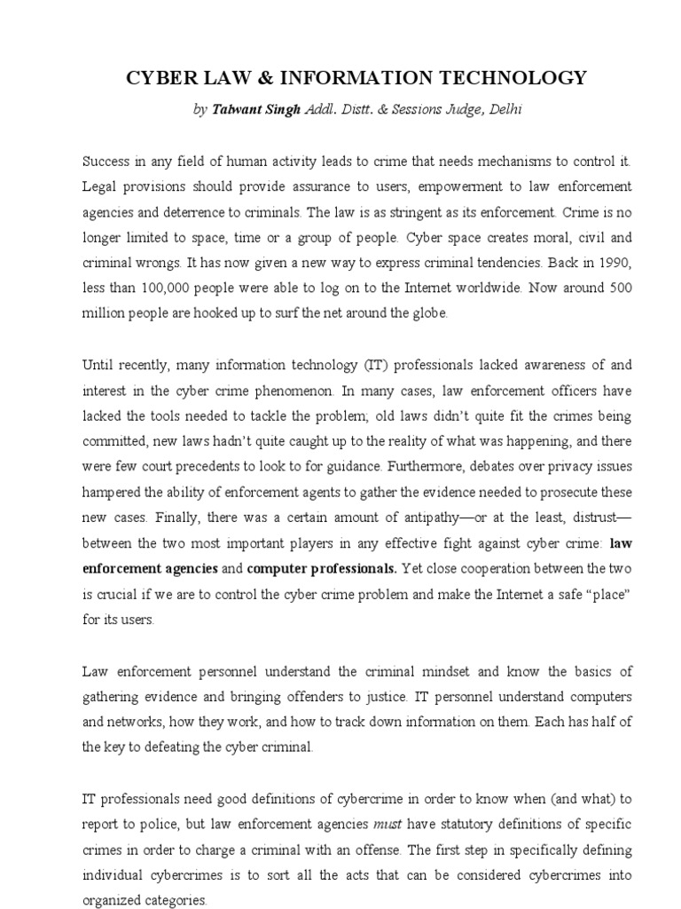 CYBER LAW Case Studies | PDF | Cybercrime | Crime & Violence