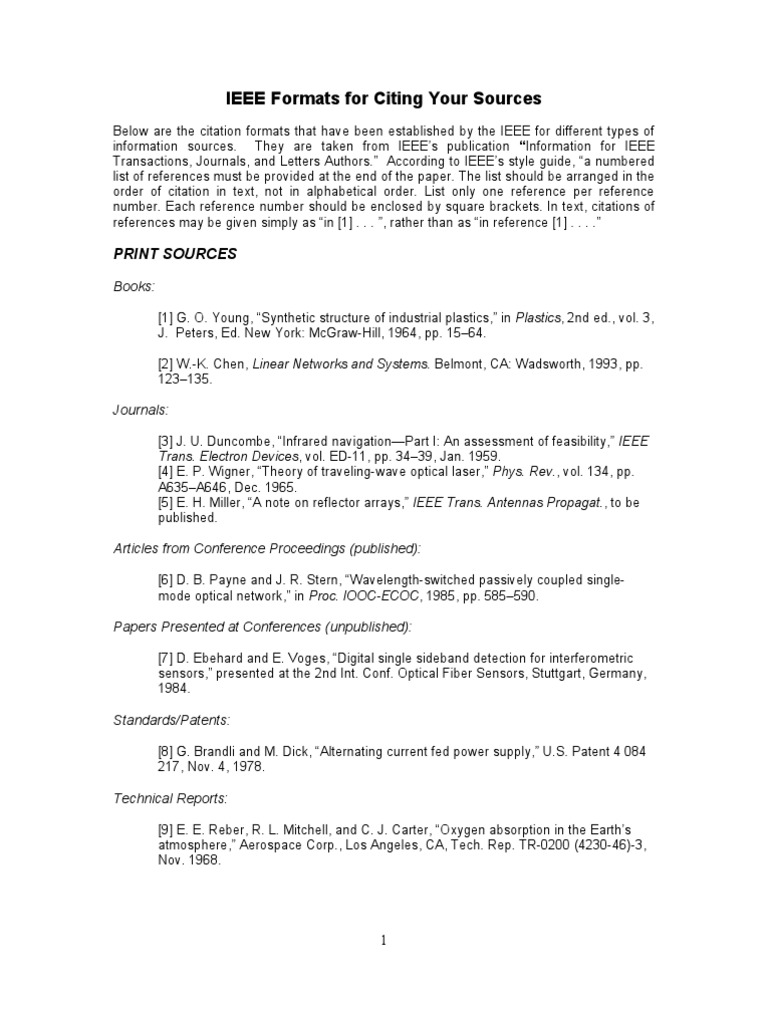 IEEE Formats | PDF | Information And Communications Technology ...