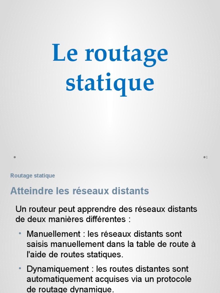 Guide complet sur le routage statique | PDF | I Pv6 | Adresse IP