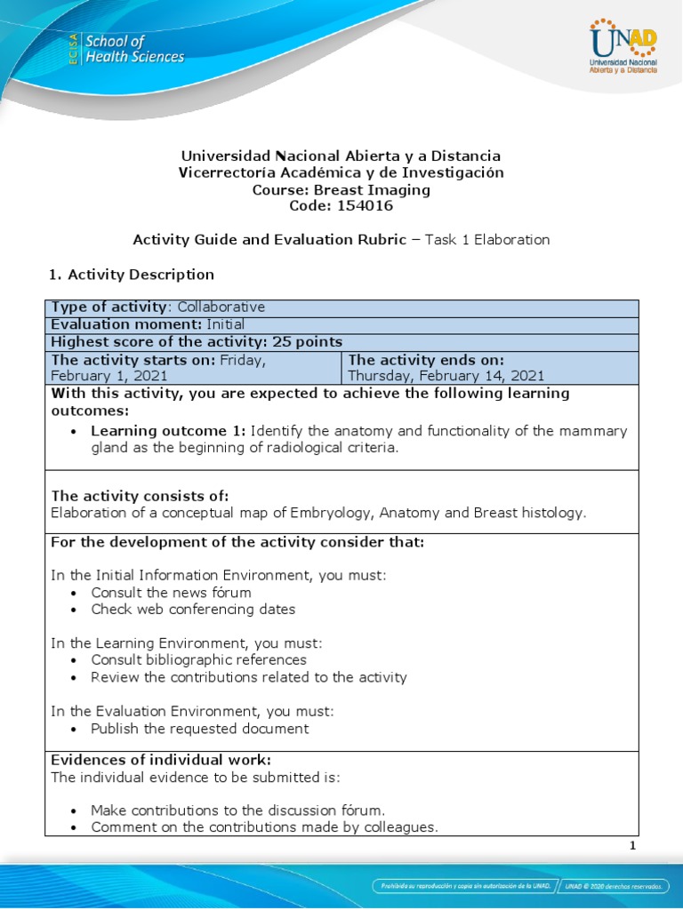 Activity Guide and Evaluation Rubric - Unit 1 - Task 1 - Elaboration ...