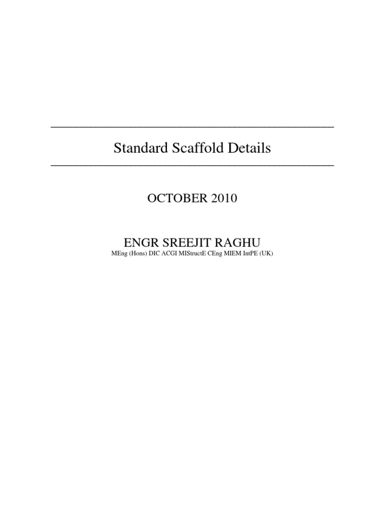 Standard Scaffold Dimensions Overview | PDF | Scaffolding | Crafts