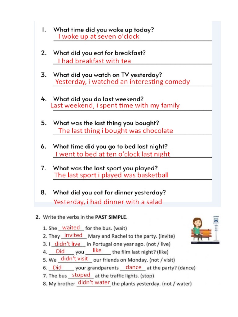 2 Fise La Engleza Cu Past Simple | PDF