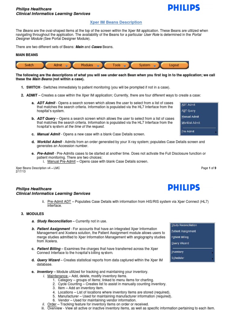 Xper IM Application Beans Overview | PDF | Menu | Databases