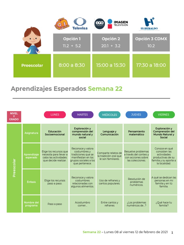 Aprende en Casa Preescolar 8 Al 12 Febrero | PDF | Educación de la ...