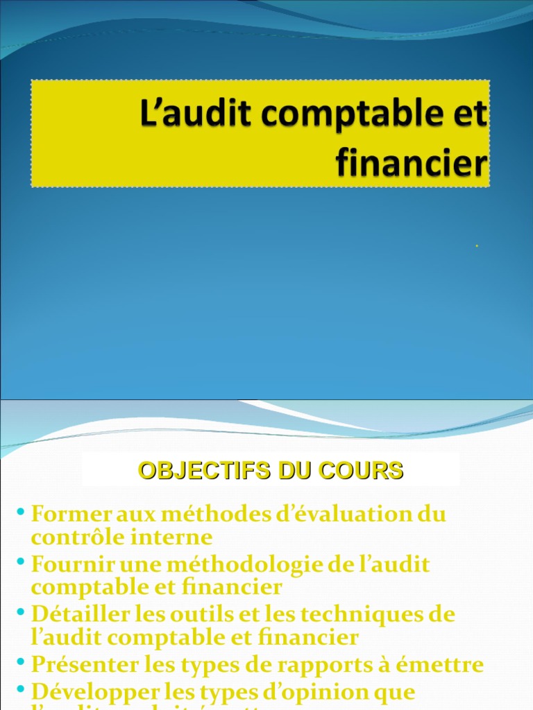 Resumé Audit Comptable | PDF | Audit financier | Audit