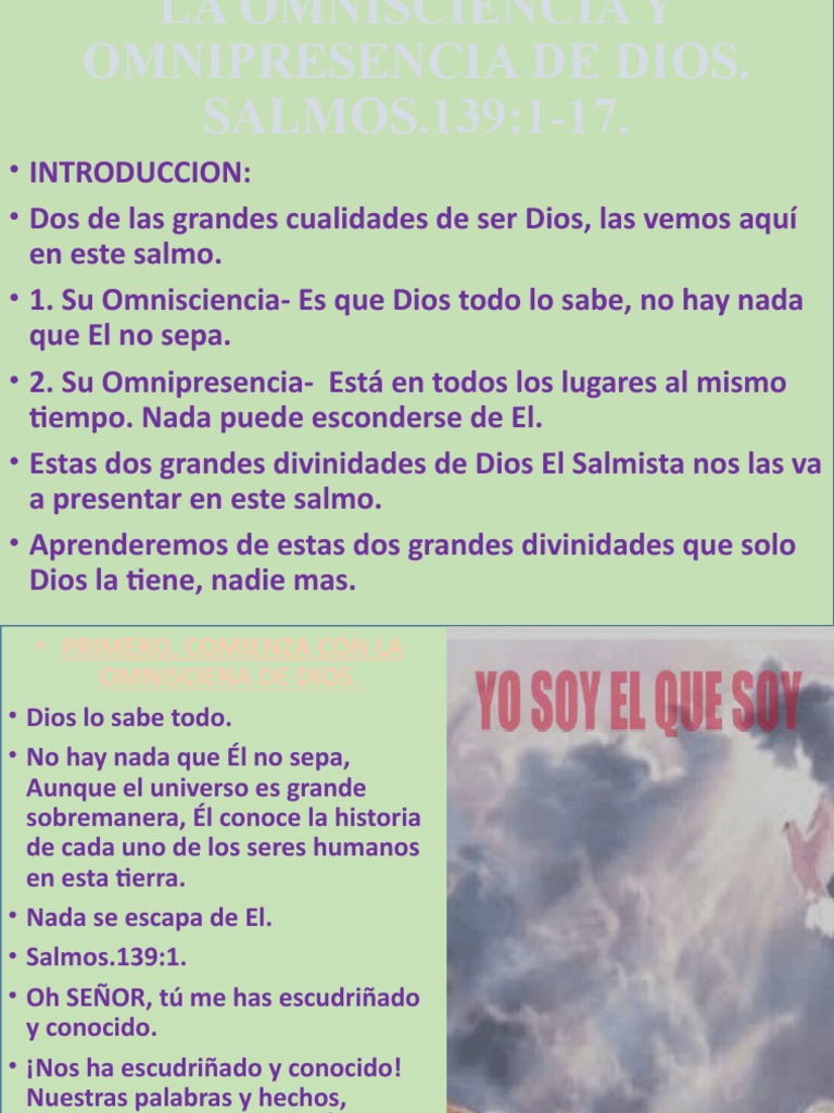La Omnisciencia y Omnipresencia de Dios. | PDF | Salmos | Jonás