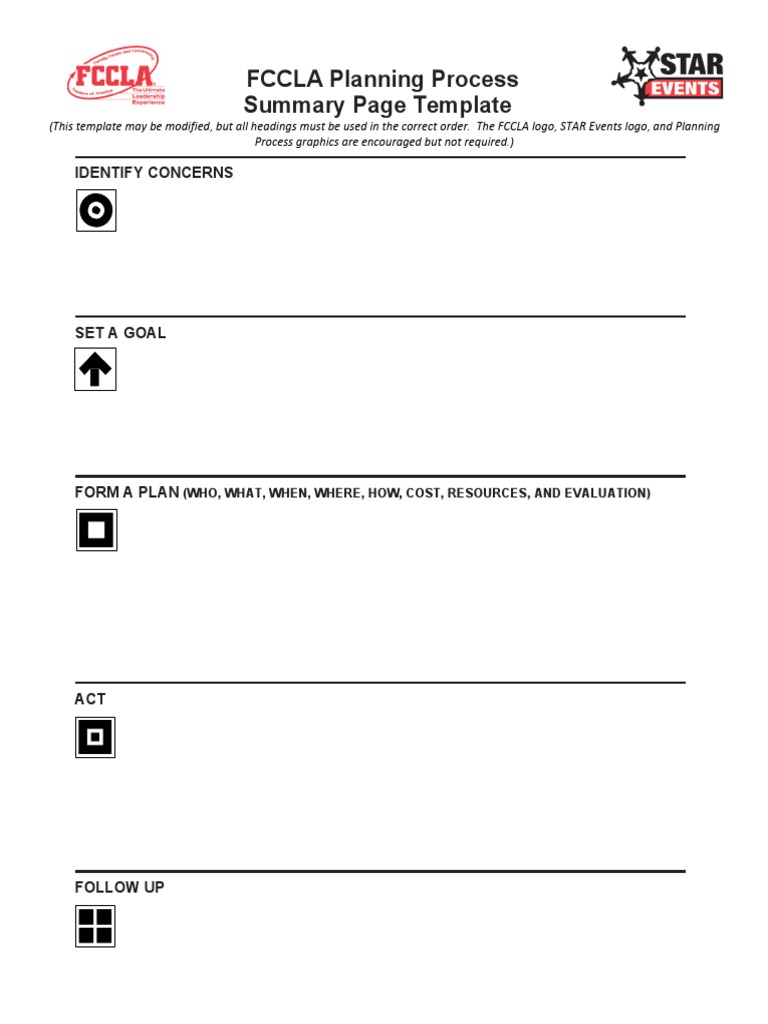 Planning Process Summary Template | PDF