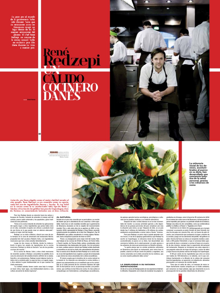 René Redzepi, Un Cálido Cocinero Danés | PDF | Dinamarca | Artes culinarias
