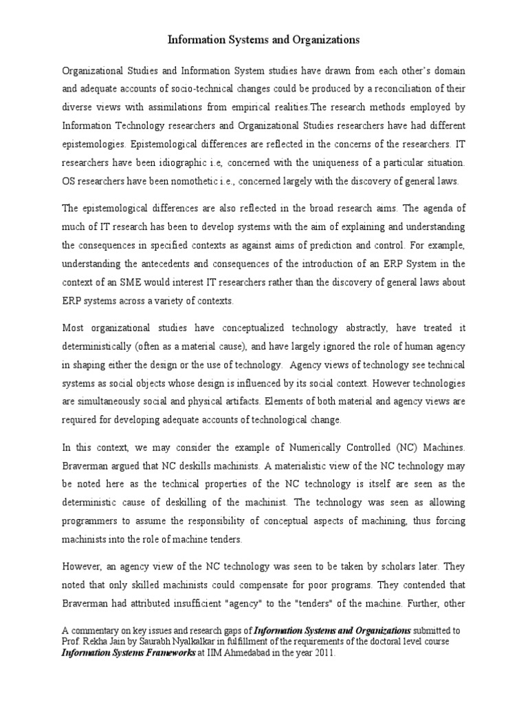 ISF Technology and Institutions | PDF | Information System | Information