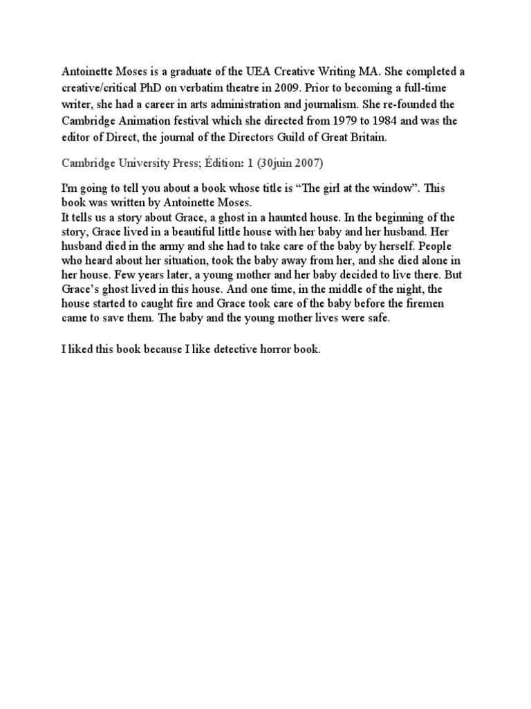The Girl at the Window: Ghost Story | PDF