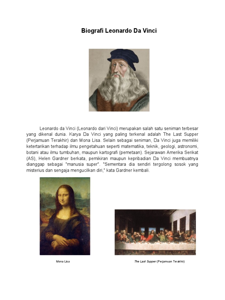 Biografi Leonardo Da Vinci | PDF