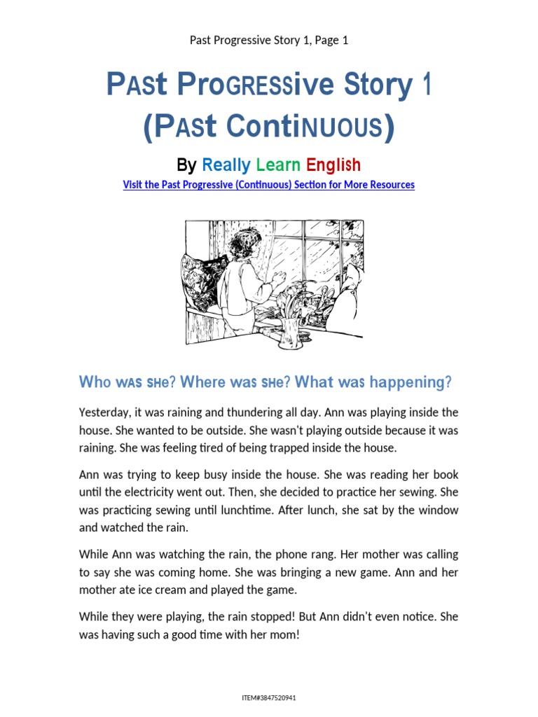 Past Progressive Reading Worksheet Done | PDF
