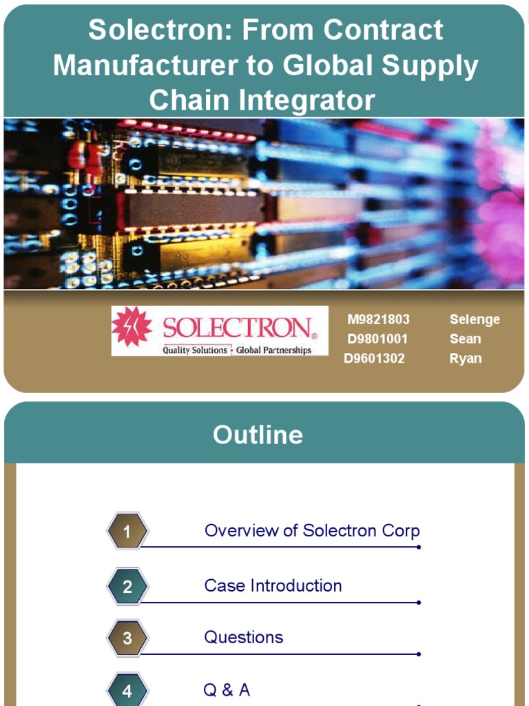 (C10) Solectron From Contract Manufacturer To Global Supply Chain ...