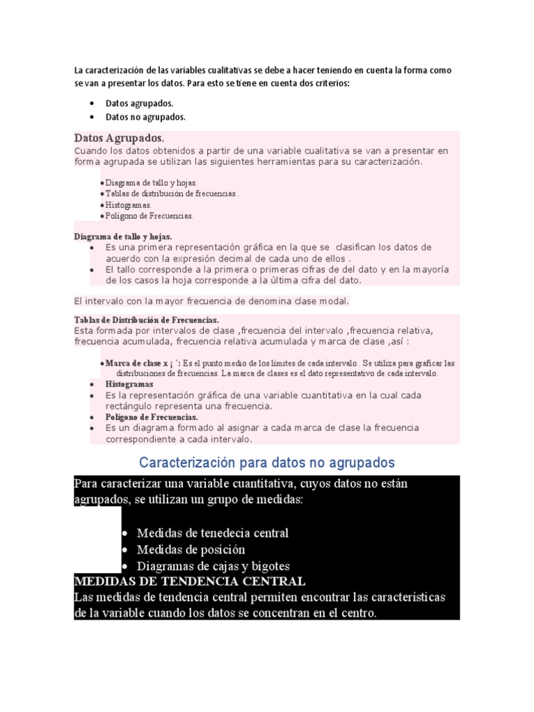Caracterización de variables cualitativas y cuantitativas: herramientas para la presentación de ...