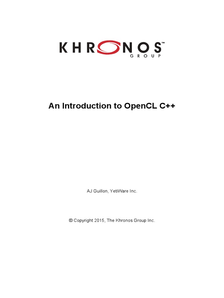Intro To OpenCL C++ Whitepaper May15 | PDF | C++ | Compiler