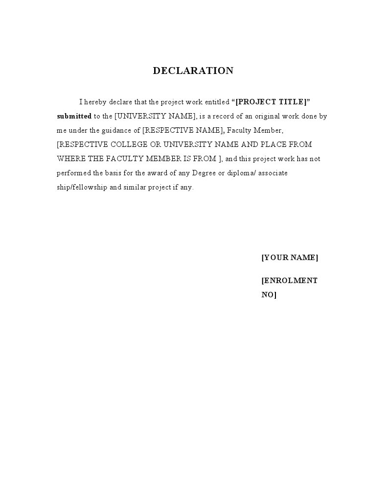 Declaration For Project | PDF