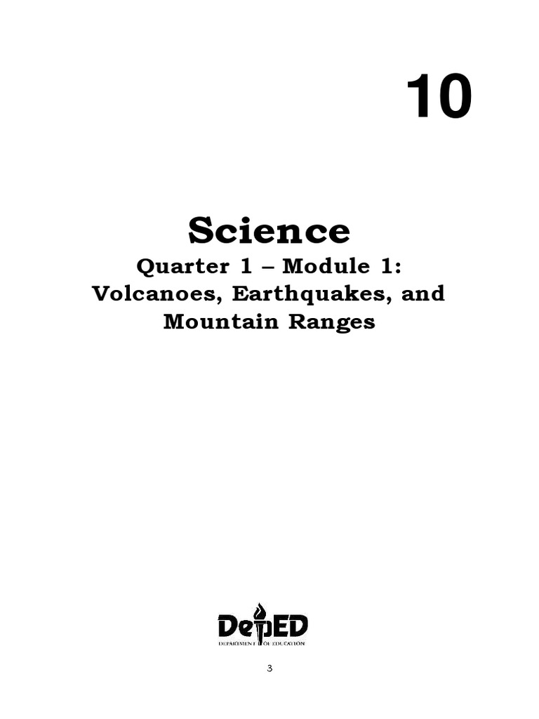 Science10 - q1 - Mod1 - Volcanoes Earthquakes and Mountain Ranges | PDF ...