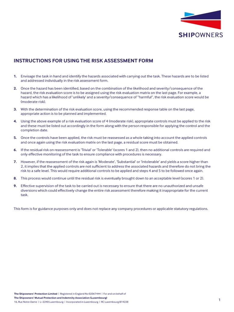 Risk Assessment Form Entry Into Enclosed Spaces 0119 | PDF | Risk ...