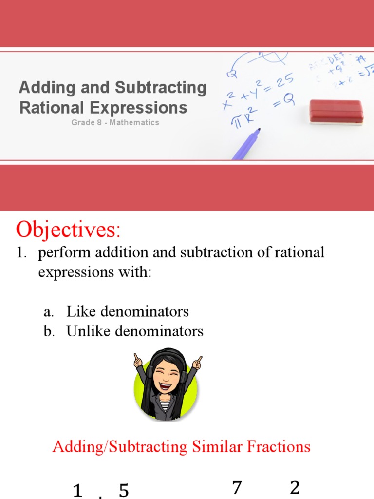 Adding & Subtracting Rational Expressions | PDF | Rational Number | Algebra
