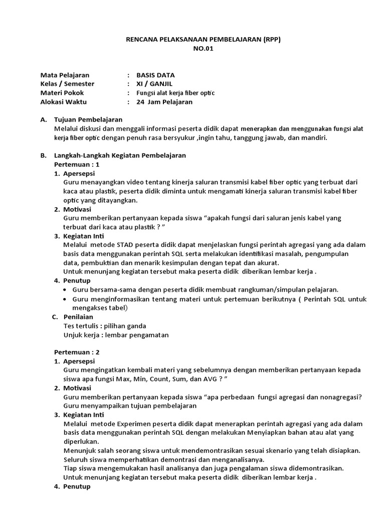 RPP Tekwan 01 Genap | PDF