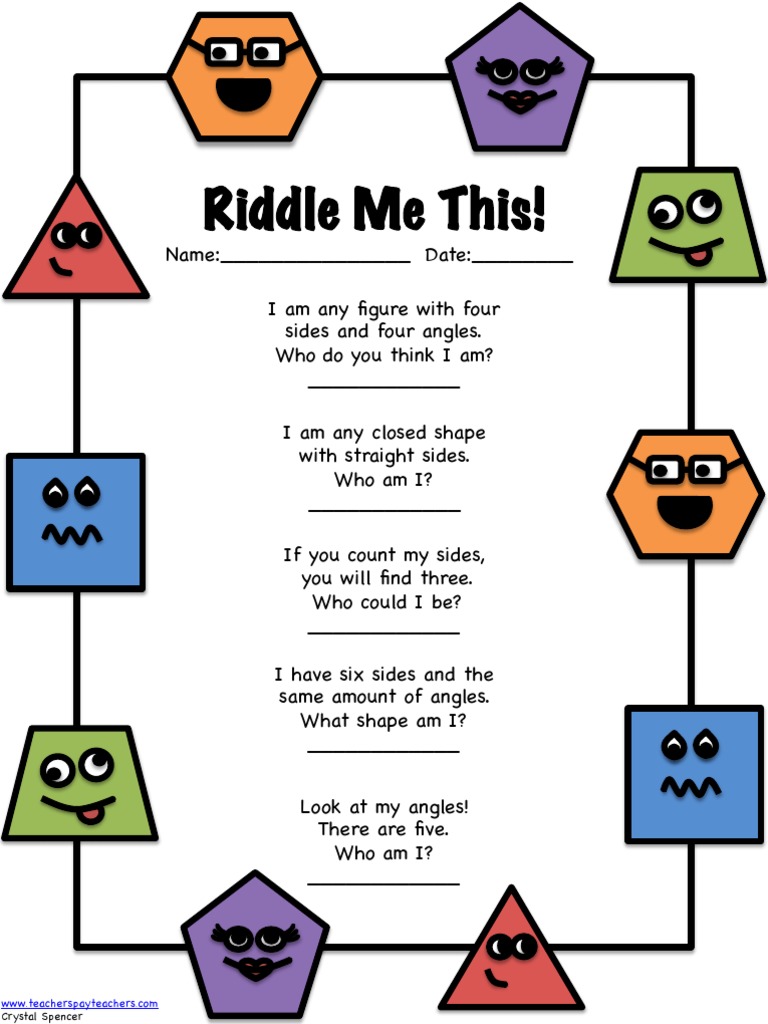 2 D Geometry Riddles For Kids | PDF | Shape | Euclidean Plane Geometry