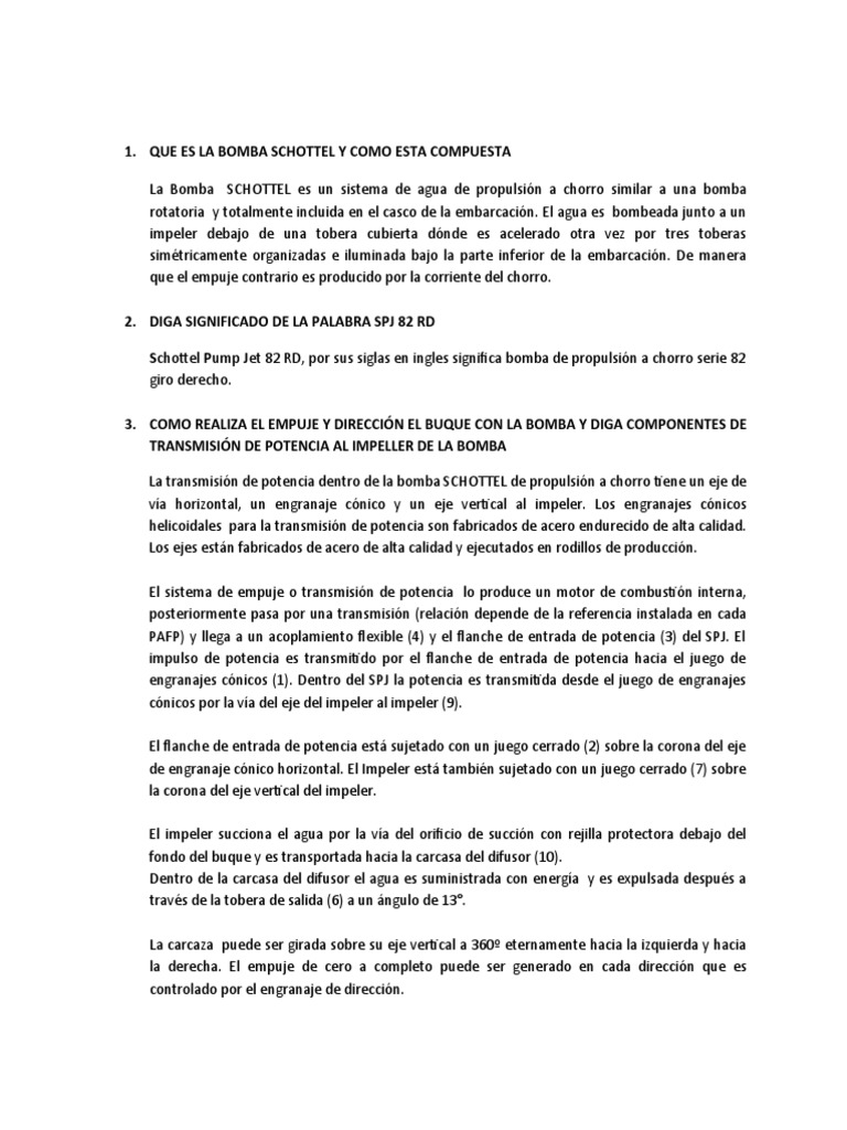 Bomba Schottel SPJ 82 RD: Funcionamiento y Mantenimiento | PDF ...