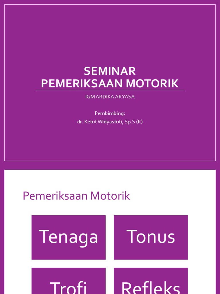 Pemeriksaan Motorik | PDF