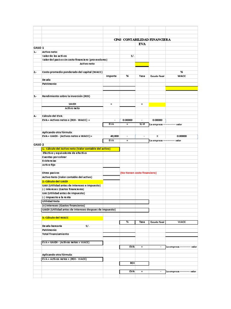 Formato EVA | PDF | Contabilidad | Interés