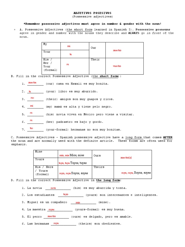 Kami Export - Isaiah Hackett - REMOTE - Possessive Adjectives Practice ...