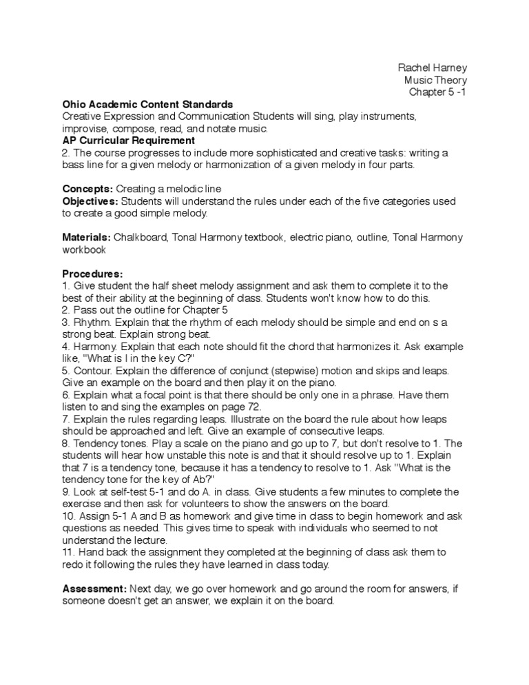 Music Theory: Creating Melodies | PDF | Harmony | Homework