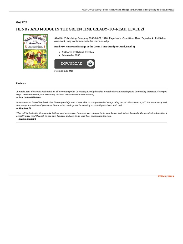 File Henry and Mudge in The Green Time Ready To Read 9780689810015 ...