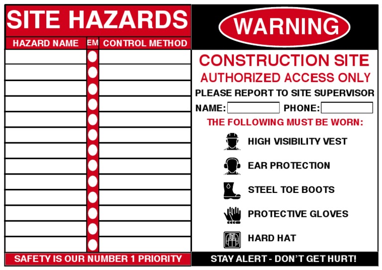 Construction Site Hazard Board | PDF