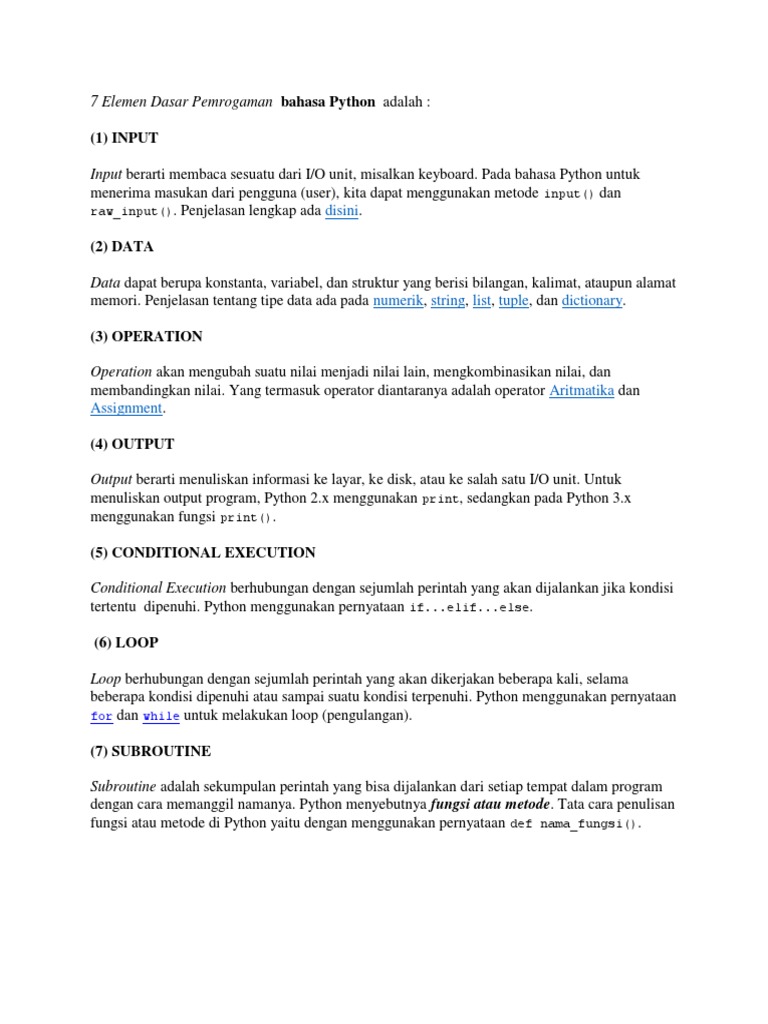 Dasar Pemrograman Python | PDF