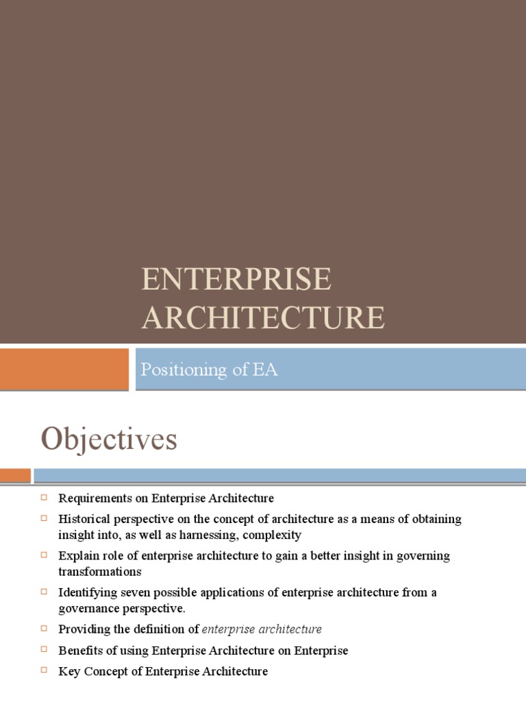 2 Enterprise Architecture - Positioning of EA v2 | PDF | Enterprise ...