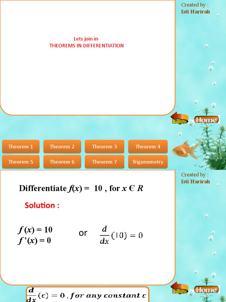 Theorems in Differentiation | PDF | Trigonometry | Derivative