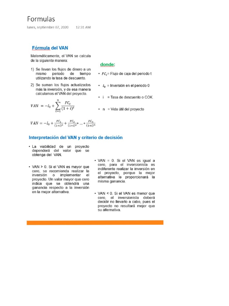 Formulas de Análisis de Inversión | PDF