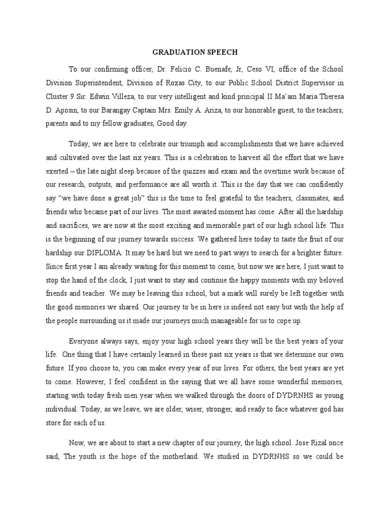 Graduation Speech | PDF
