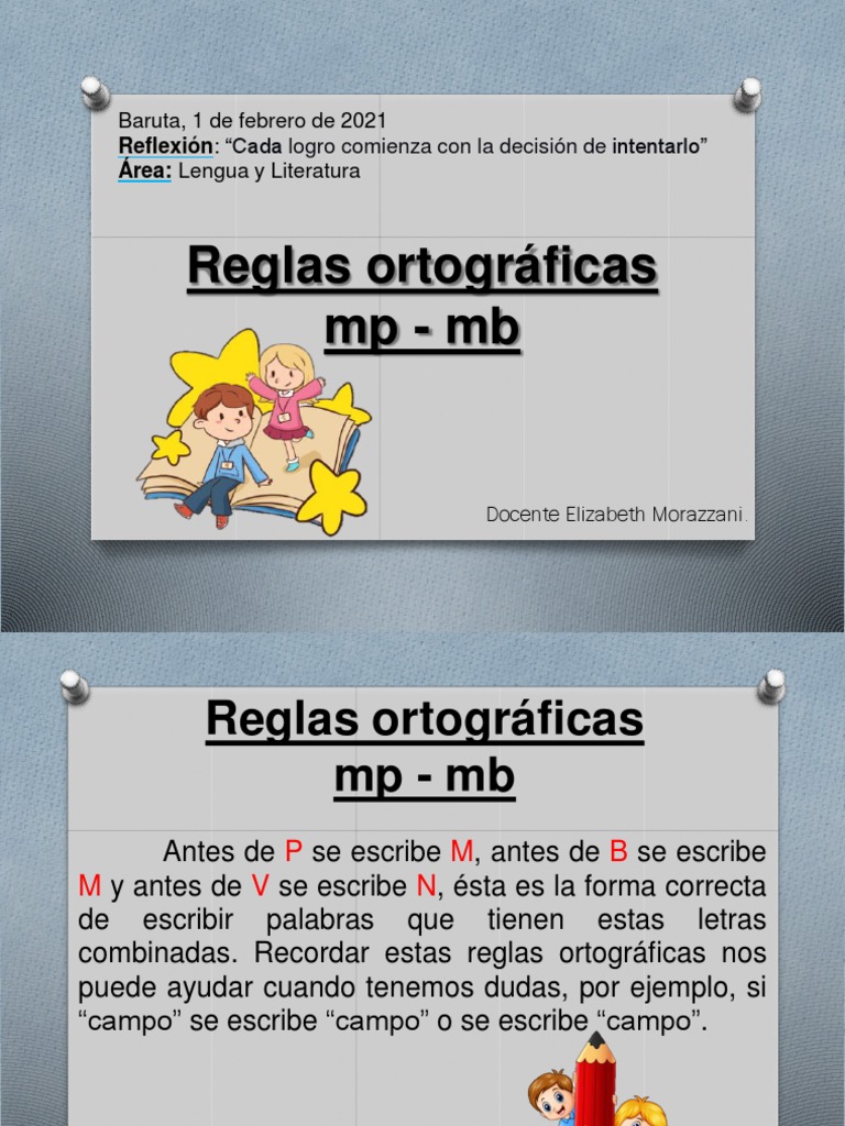 Reglas ortográficas: uso de mp y mb | PDF