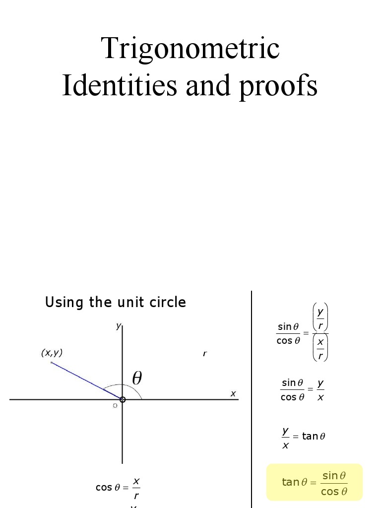 Trigonometric Identities and Proofs | PDF | Trigonometric Functions | Sine