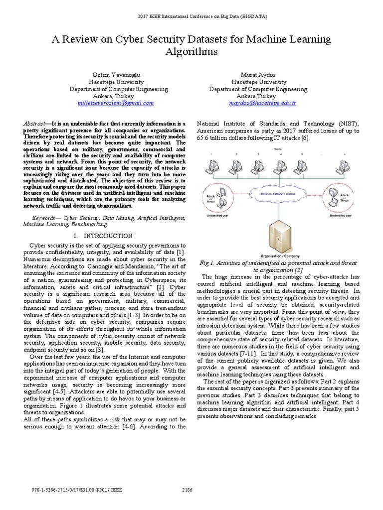 A Review On Cyber Security Datasets For Maschine Learning Algorithms ...