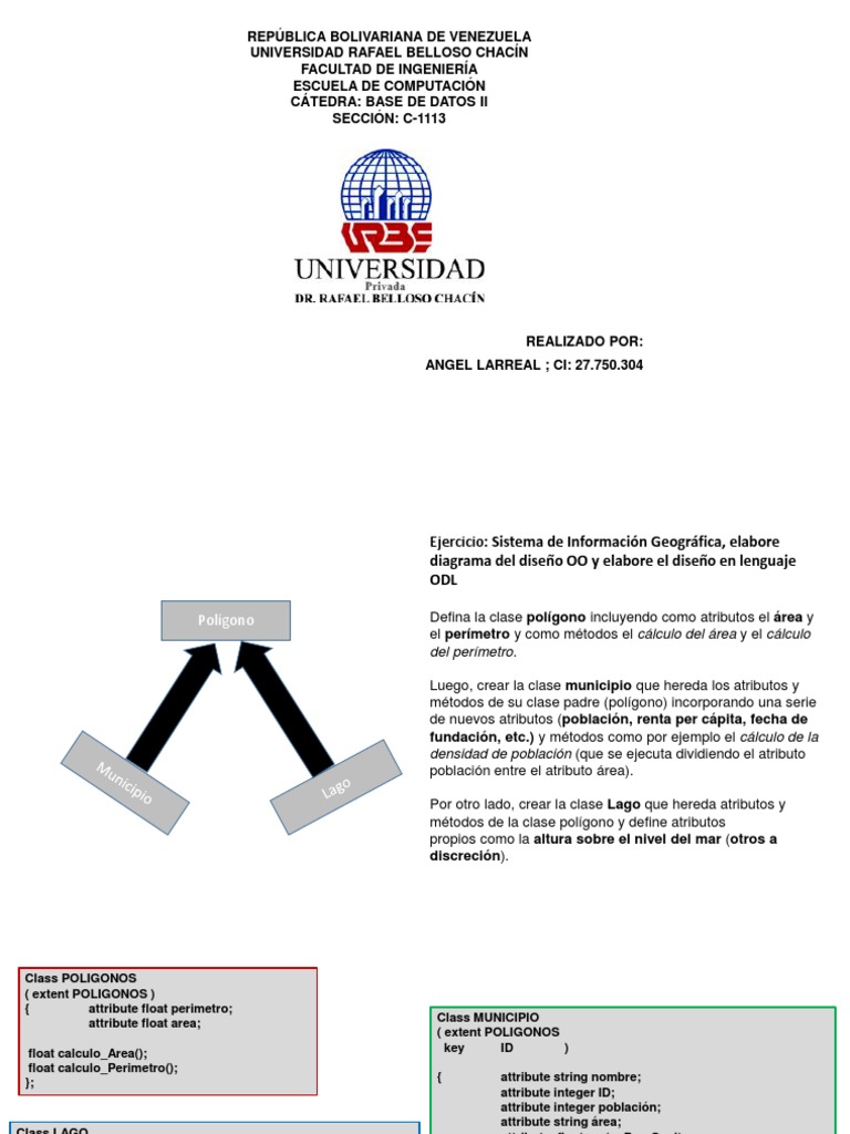 BD2 Tarea - Ejemplo Diagrama y Esquema ODL | PDF | Edad de información | Ingeniería de software