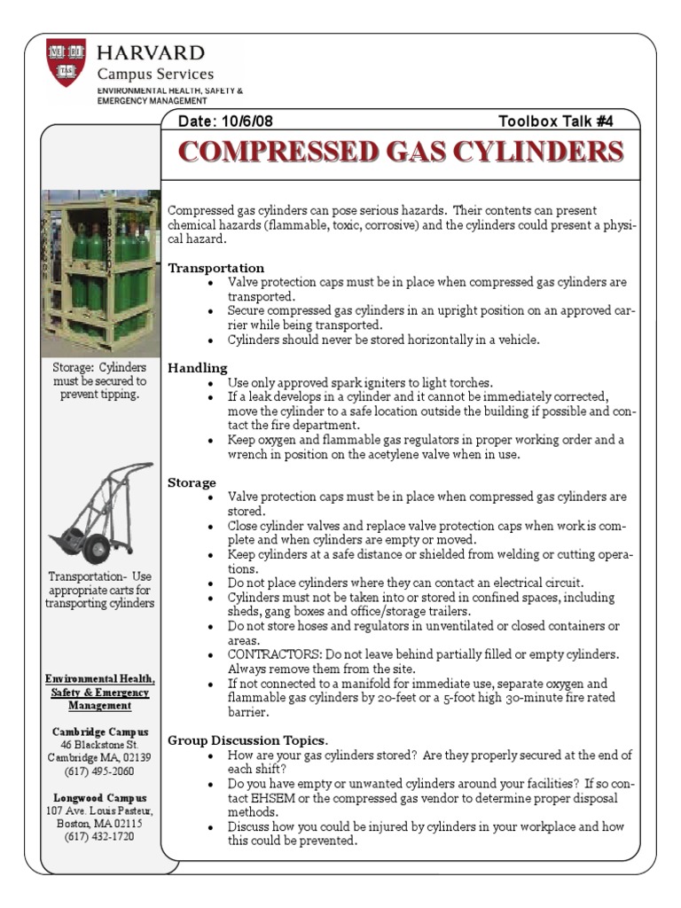 Compressed Gas Cylinder Safety Tips | PDF | Chemical Process ...