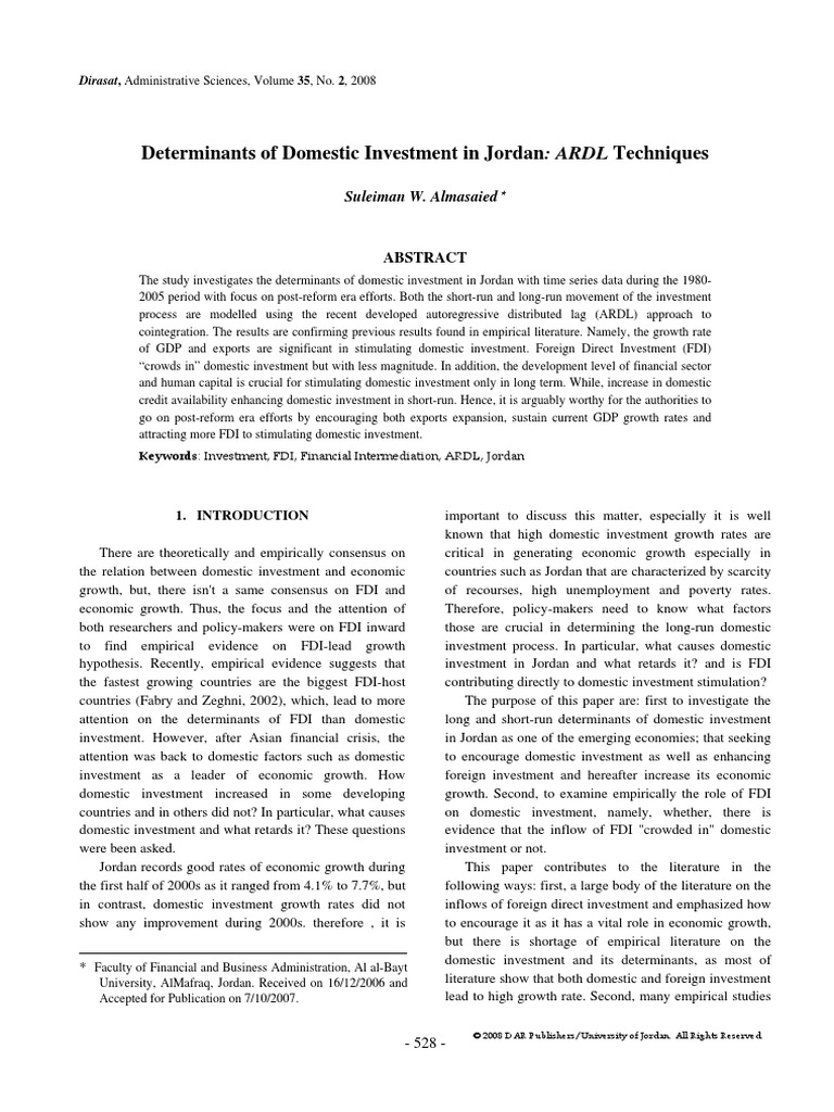 Advantages of ARDL MODEL | PDF | Endogeneity (Econometrics) | Foreign ...