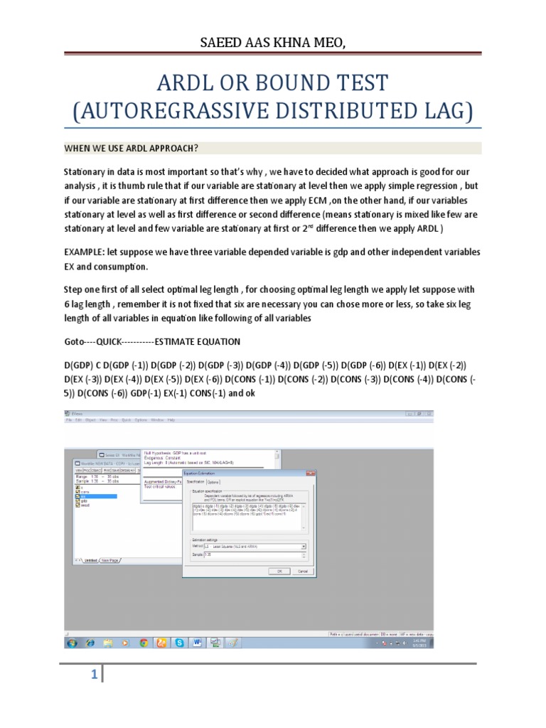 ARDL Bound Test Explained | PDF | Akaike Information Criterion ...