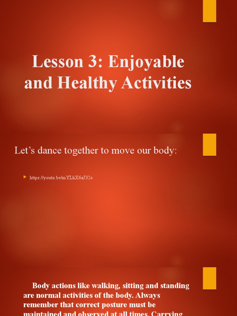 Lesson 3 Enjoyable Activities and Exercise | PDF