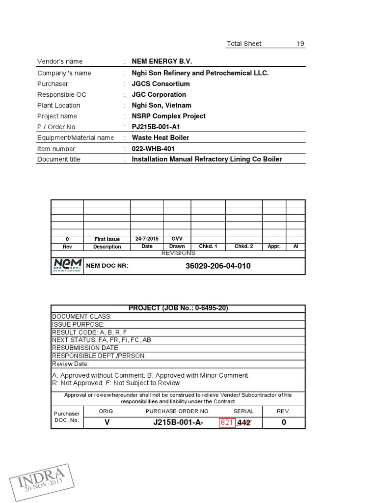 Boiler Refractory Installation Manual | PDF | Refractory | Brick