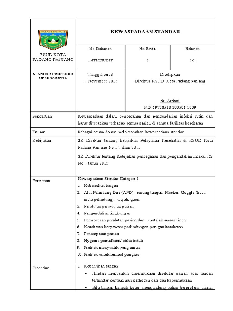 04 SPO Kewaspadaan Standar | PDF