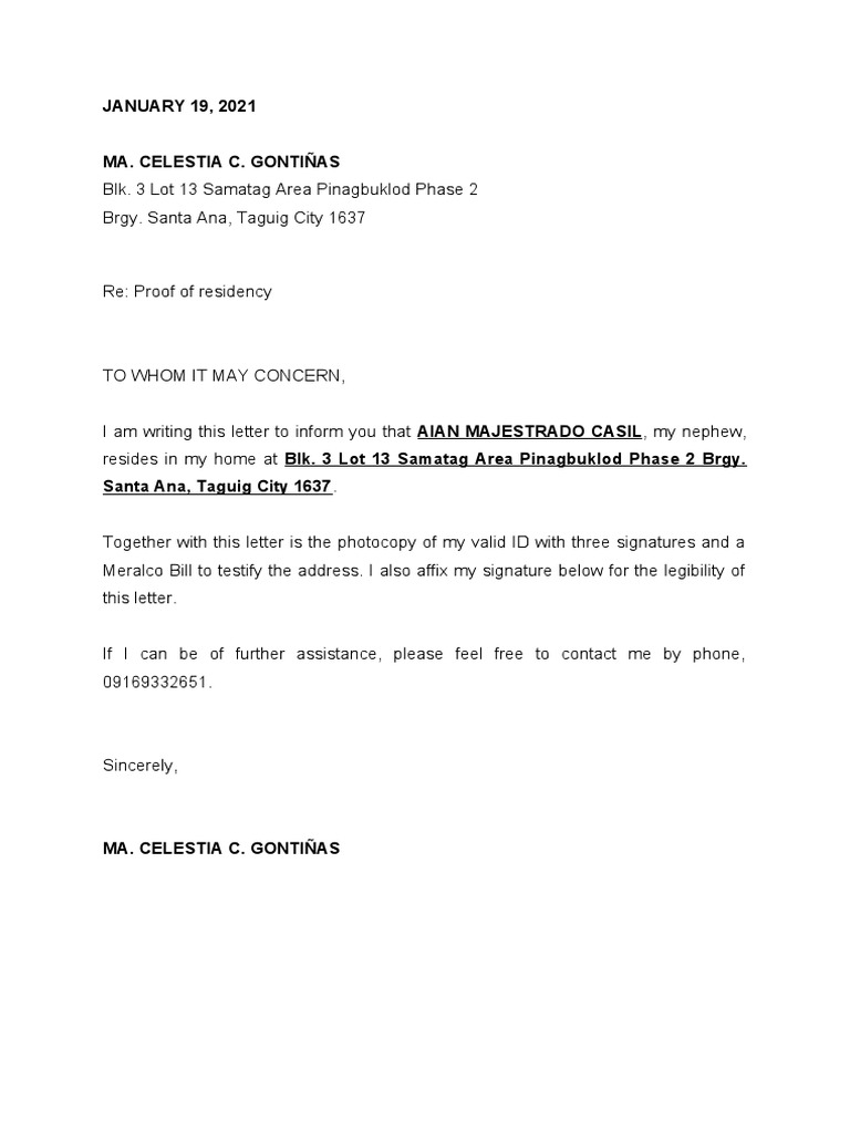 Proof of Residency | PDF