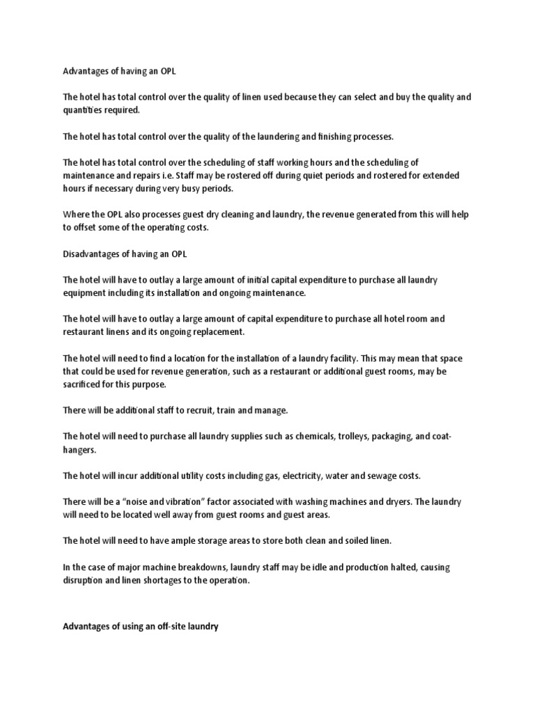 Advantages of Using An Off-Site Laundry | PDF | Textiles | Yarn